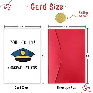 Londue Police Academy Graduation Gifts Card, Police Graduation Gift, Policeman Congratulation Card for Him Her, Gifts for Police Officer, You Did It Card