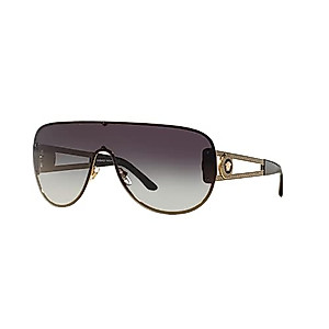 Versace Woman Sunglasses Pale Gold Frame, Light Grey Gradient Dark Blue Lenses, 0MM