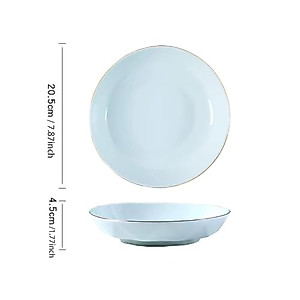 ESTELAR Dinner Plates Set Creative Phnom Penh Celadon Plate Dish Plate Household Ceramic Plate Set Nordic Dinner Plate Kitchen Salad Bowl (Size : Large)