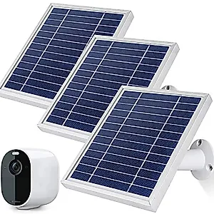 iTODOS Solar Panel Works for Arlo Essential Spotlight Camera, 11.8Ft Outdoor Power Charging Cable and Adjustable Mount - (3 Pack,Silver)