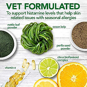 Vet's Best Seasonal Allergy Soft Chew Dog Supplements | Soothes Dogs Skin Irritation Due To Seasonal Allergies | 30 Day Supply