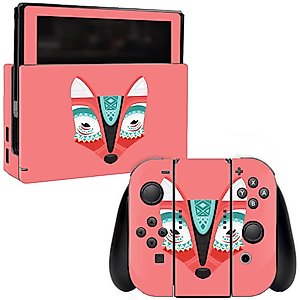 MightySkins Skin Compatible with Nintendo Switch - Aztec Fox | Protective, Durable, and Unique Vinyl Decal wrap Cover | Easy to Apply, Remove, and Change Styles | Made in The USA
