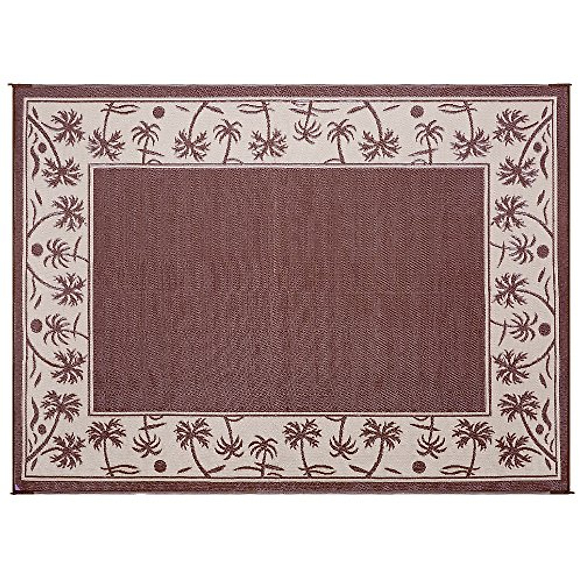 Stylish Camping Outdoor Patio / RV Camping Mat - Palm Tree (Brown/Beige, 9-Feet x 12-Feet) - 209127