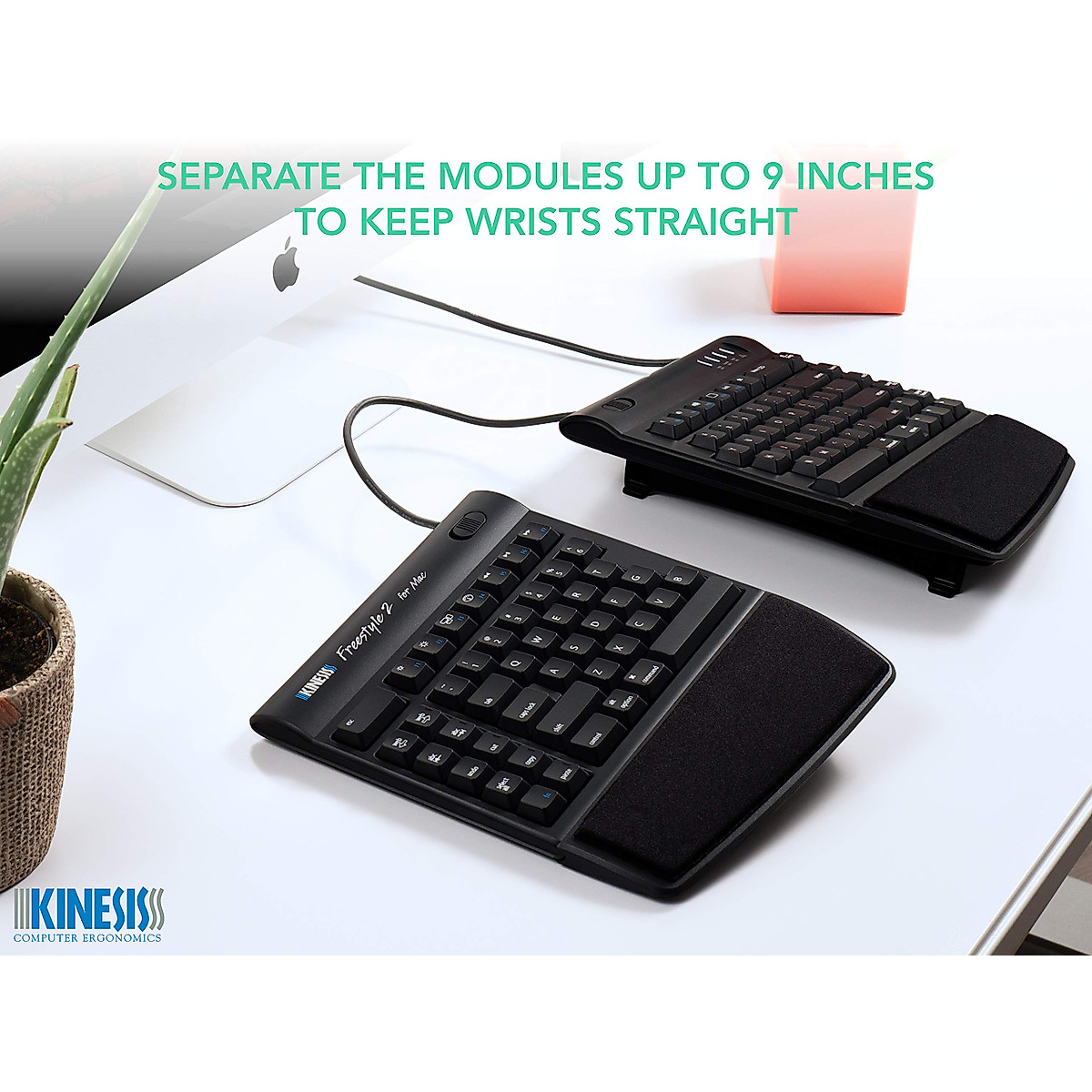 KINESIS Freestyle2 Ergonomic Keyboard w/ VIP3 Lifters for Mac (9" Separation)