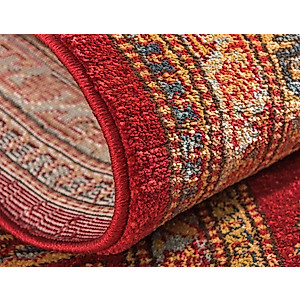 Unique Loom Sahand Collection Traditional Geometric Classic Red Area Rug (5' 0 x 8' 0)