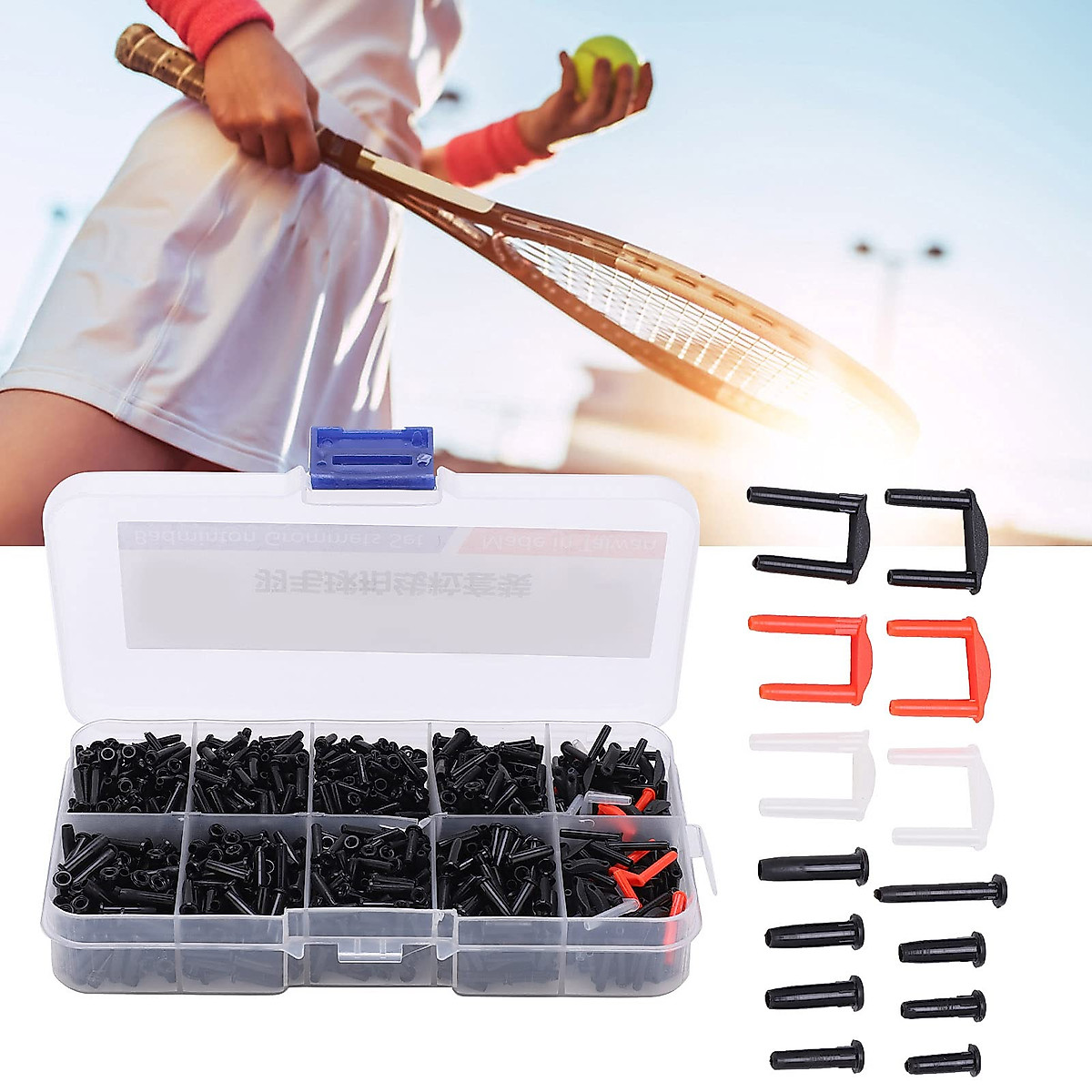 Badminton String Protector, Nylon Badminton Accessory Portable Racket Replacement Badminton Grommets Tool for Badminton Repair