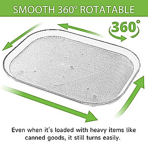 Square Lazy Susan for Refrigerator,Rectangular Fridge Turntable Lazy Susan Organizer,Countertop Condiment Storage Rack, for Cabinet, Table, Pantry, Kitchen (Large)