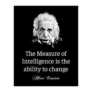 Albert Einstein Quotes Wall Art- "The Measure of Intelligence"- 8 x 10" Typographic Wall Print- Ready to Frame. Home-Office-Studio Decor. Perfect Classroom Addition for Inspiration & Motivation.
