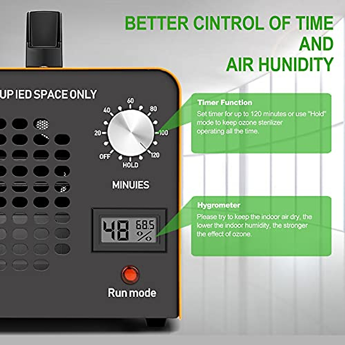 ELINP Industrial Ozone Generator 10,000 mg/h High Capacity Commercial Ozone Machine Odor Removal Deodorizer Ozonator for Home, Cars and Pets