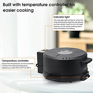 blessny 12" Arabic Bread Maker Machine, Upgrade 2 in 1 Electric Pizza or Pita Making Oven for Home, 1800W with 110V US Plug and Temperature Adjust