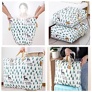 Heavy Duty Oversized Storage Bag for Moving, College Dorm, Traveling, Camping, Packing Supplies, Clothing, Quilt, Organizer Tote, Reusable and Sustainable (Treelet 75L-L)
