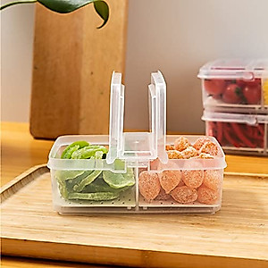 Slice Cheese Container for Fridge with Flip Lid, Vegetable and Fruit Fresh-Keeping Box with Folding Fork Cheese Slice Storage Box (B)