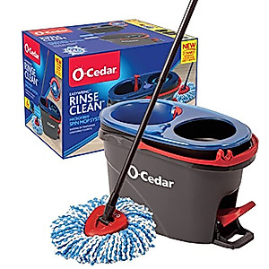 O-Cedar EasyWring RinseClean Microfiber Spin Mop & Bucket Floor Cleaning System & PACS Hard Floor Cleaner, Crisp Citrus Scent 10ct (1-Pack) & EasyWring RinseClean Spin Mop Microfiber Refill, 1-Pack