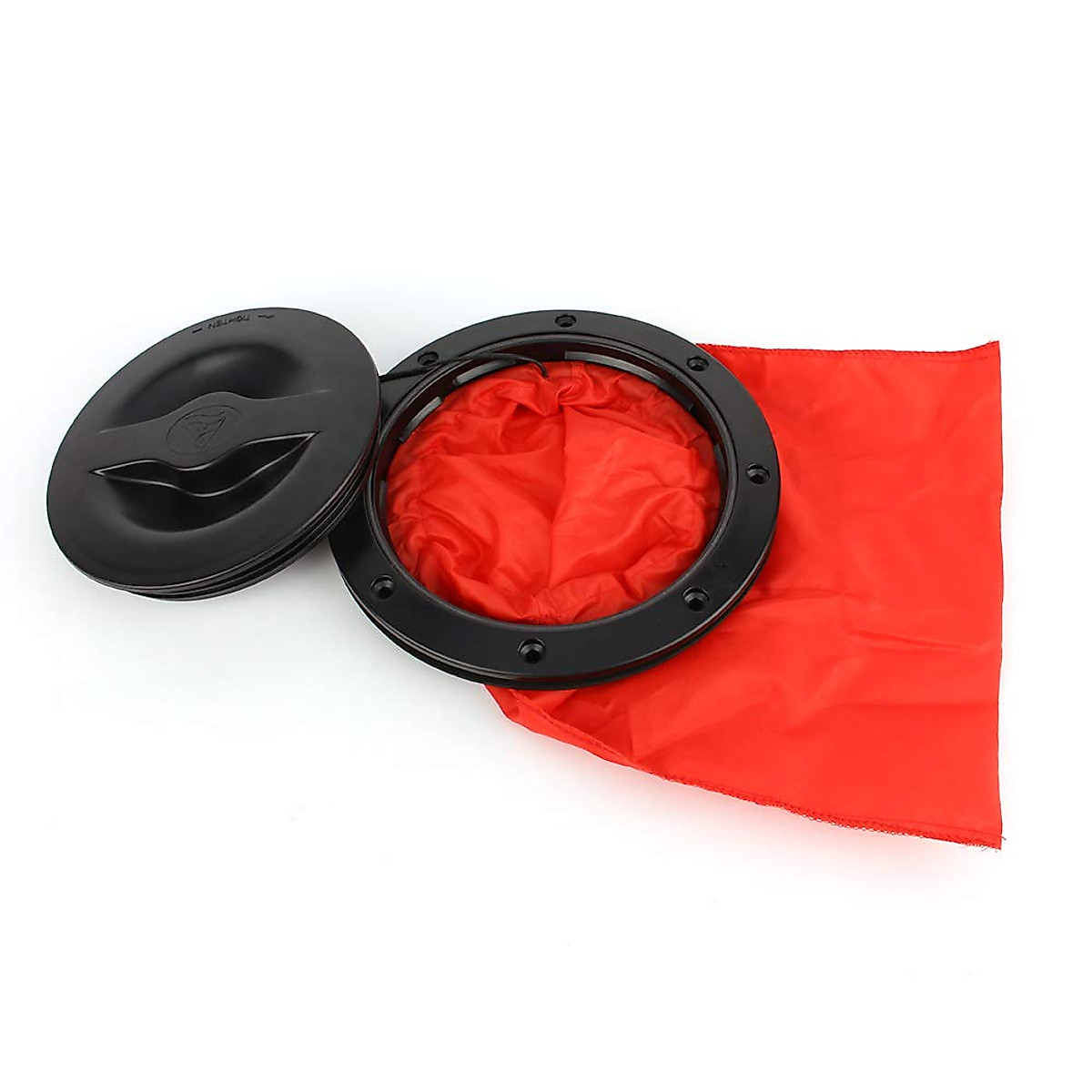 Dilwe Kayak Boat Cover Deck Hatch with Hole Threaded Lid for Kayak Boat Kit Contain Red Pocket