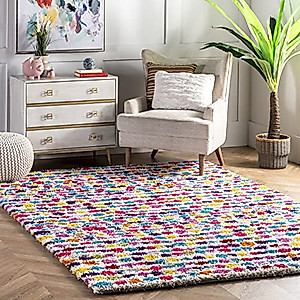 nuLOOM Allard Striped Shag Area Rug, 5' 3" x 7' 6", Multi