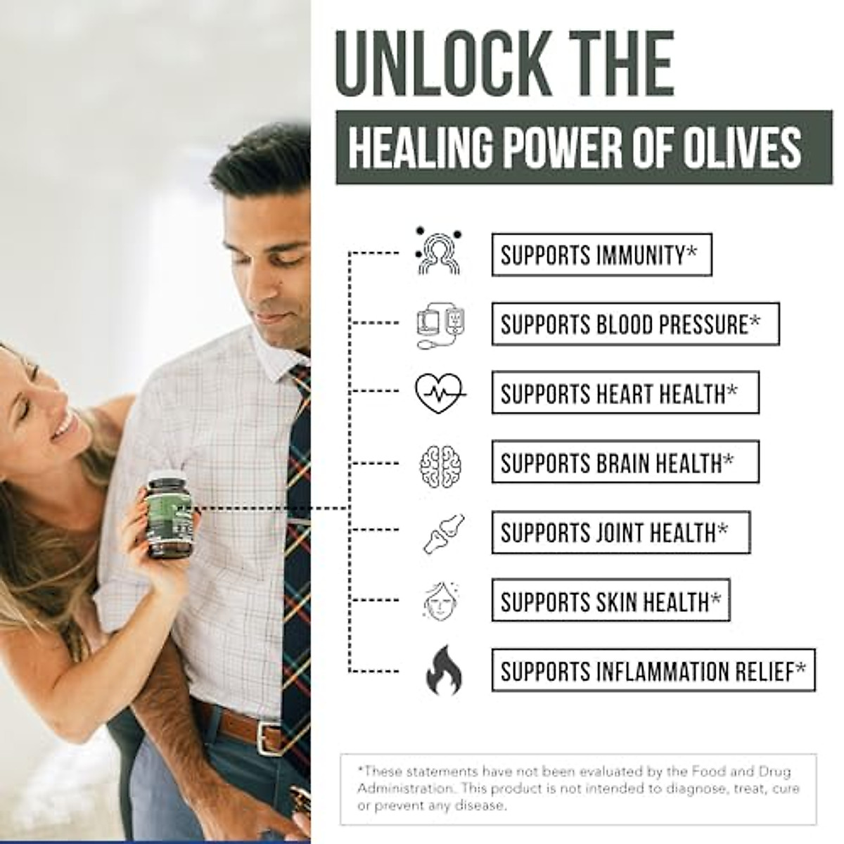 Total Olive® - Olive Leaf Extract (40% Oleuropein) Plus Olive Fruit Extract (20% Hydroxytyrosol) – Full Spectrum Extract Grown & Extracted in Spain – BioPerine Absorption Enhancement (60 Count)