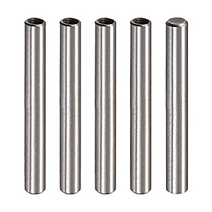 uxcell M4 Internal Thread Dowel Pin 5pcs 6x55mm Chamfering Flat Carbon Steel Cylindrical Pin Bed Bookshelf Metal Devices Industrial Pins