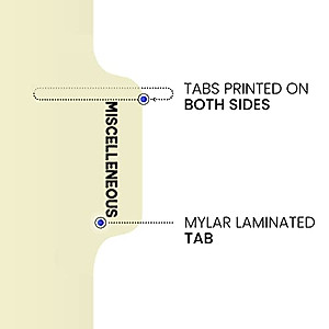 Individual Chart Divider Sheets Used to Build Chart Divider Sets for Medical Practices, 1/6th Cut, Tabs on Side, Position: #5, Text: Miscellaneous, Color: Clear (Pack of 100)