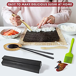 MLRYH Sushi Making Kit Sushi Maker Set for Beginners 21 Pcs Plastic Premium Set Sushi Tool Set Sushi Rice Roll Mold Shapes, DIY Sushi Prefect Home Sushi Tool.
