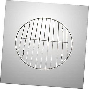 Outanaya 2pcs Stainless Steel Barbecue Grill Air Fryer Grill Rack Round Steaming Cooling Barbecue Grill Rack Outdoor Griddle Grill Outdoor Grill Net Charcoal Bbq Stand for Barbecue Silver