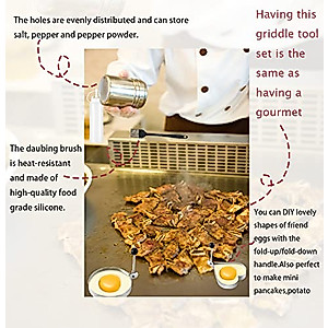 Griddle Accessories Tool-40pcs Flat Top Griddle Set,Stainless Steel Griddle Utensils with Spatulas,Tongs,Fork,Glove,Burger Press,Cleaning Brush.