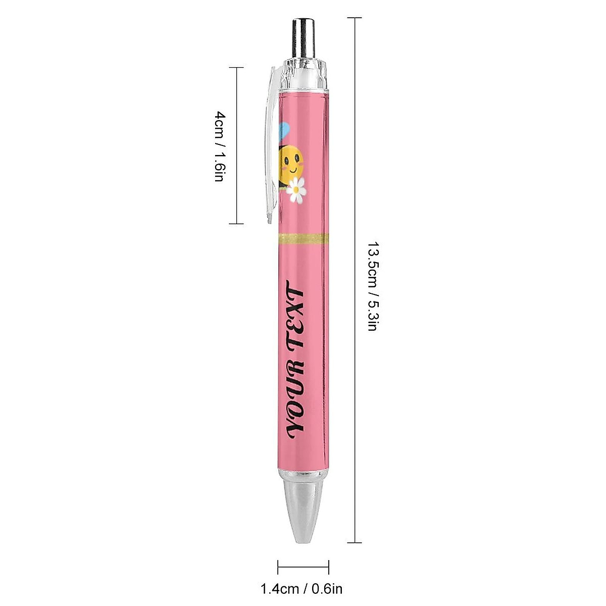 Personalized Custom Cute Bee Pens with Stylus Tip, Customized Engraving Ballpoint Pens with Name Massage Text Logo, Gift Ideas for School Office Business Birthday Graduation Anniversaries Christmas