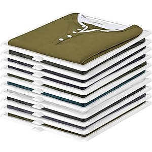 Accenter T Shirt Organizer Closet Organizer Clothing Trays - 5 Pack Durable Stackable Shirt Receipt Board Shirt Dividers File Organizer Clothes Organization System (5)