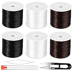 6 Rolls 0.8mm Elastic String for Bracelets, 1181Ft Stretchy String for Bracelets Jewelry Making, Seed Beads, Pony Beads