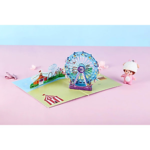 Liif Amusement Park 3D Greeting Pop Up Birthday Card, Happy Birthday Card For Kids, Boyfriend, Girl, Son, Daughter, Valentines Day, Graduation, Thinking Of You, Thank You, Celebration, New Year