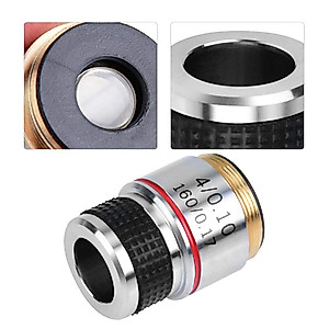 Microscope Lens,4X 185 Biological Microscope Achromatic Objectives Lens 160mm / 6.3inch 5×5×5cm Eliminate Unwanted Reflections