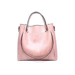 WPYYI Big Capacity Fashion Women Handbags Soft Leather Lady Tote Purse Work Shoulder Bag (Color : Pink)
