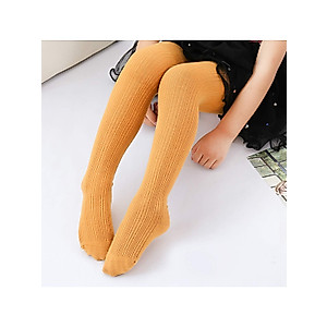 Century Star Baby tights Toddler tights Knit Cotton Stockings Tights for girls Newborn Pants Thick Toddlers Girl Leggings 5 Pairs Black White Turmeric Pink Purple 4-5T