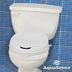 AquaSense Raised Toilet Seat with Lid, White, 2.5 Inches