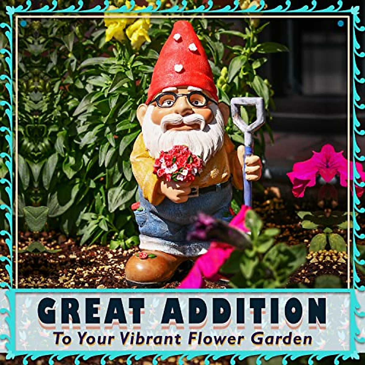 The Beautiful Gift of Flowers Gnome Decor - 9.5 Inches Tall - Hand Painted and Adorably Gnome Gifts Designed by Twig & Flower