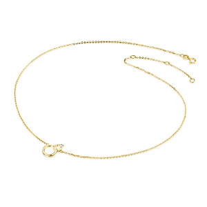 AGVANA 14K Solid Yellow Gold Diamond Two Interlocking Infinity Double Circle Dainty Pendant Necklace Fine Jewelry Christmas Birthday Gifts for Women Teen Girls Lover Wife Mom Grandma, 16+2 Inch