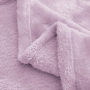Exclusivo Mezcla Plush Fuzzy Fleece Throw Blanket Kids Size, Super Soft, Fluffy and Warm Blankets for Couch, Bed, All Season Use (40x50 inches, Light Purple)