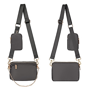 Uromee Corssbody Bags for Women Nylon Fashion Shoulder Purse Fanny Pack Travel Hiking Detachable Pouch Adjustable Strap