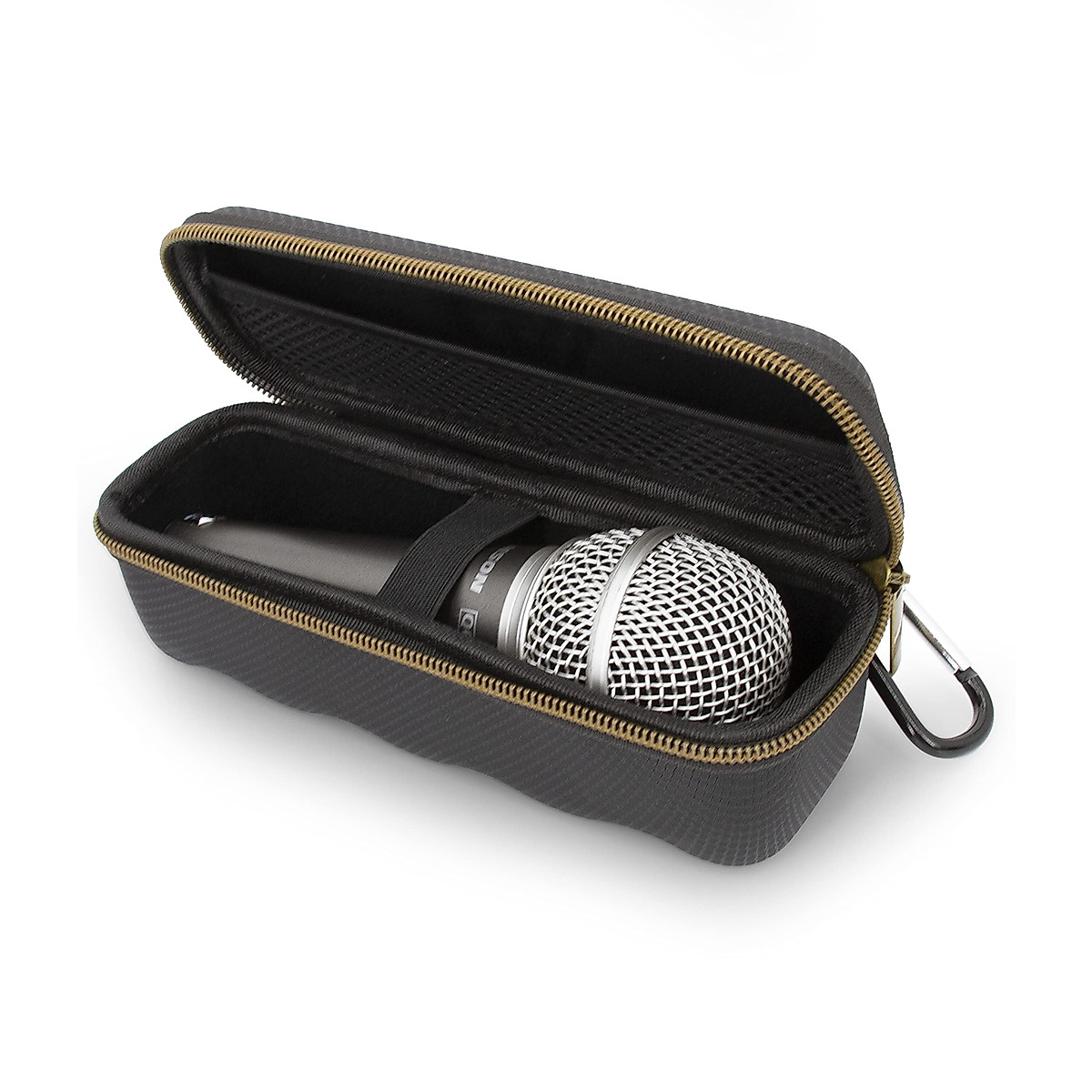 CASEMATIX Microphone Case Compatible with Wired Microphone Models up to 6.75” Maximum, Ultra Compact Mic Case Fits Singing, Vocal Dynamic Handheld Wired Microphones
