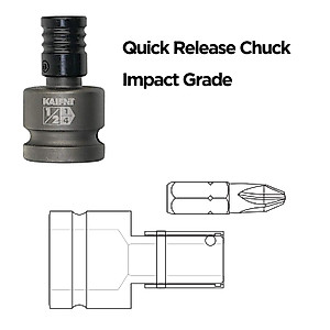 KAIFNT K352 Square Drive Quick-Release Bit Holder Socket Adapters, Impact Grade, 3-Piece
