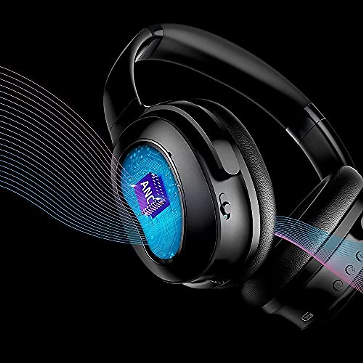 ANC Bluetooth 5.0 Headphone Wireless and Wired Waterproof IPX-4 Headset 30H Play Time 20H Talk Time, Wireless Headphone for Mac, PC, Computer, Laptop, Skype, Cell Phone.