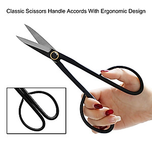 Qnbes Satsuki Bonsai Scissors 205mm, Professional Japanese Bonsai Garden Tools, Gardening Pruning Shears for Bonsai Trimming and Arranging Flowers