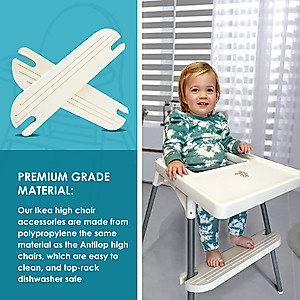 White IKEA High Chair Foot Rest, Compatible with Antilop Chairs | Adjustable, Reversible & Non-Slip Foot Rest for IKEA Chair - Made with Durable Polypropylene - (19.75 x 4.75 x 1” inches)