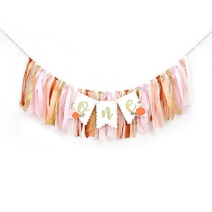 Pumpkin High Chair Banner for 1st Birthday - Little Pumpkin Banner, Pumpkin Birthday Party Decorations, Pink Orange Ribbon High Chair Banner, Cake Smash Props