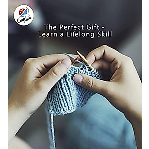CraftLab Knitting Kit for Beginners, Kids and Adults Includes All Knitting Supplies: Wool Yarn, Wooden Knitting Needles, Yarn Needle and Instructions – Fantastic Gift