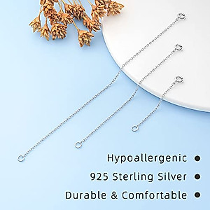 925 Sterling Silver Necklace Extender Sterling Silver Necklace Chain Extenders for Necklaces 2", 4", 6" Inches