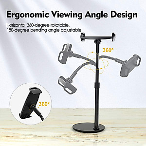 Licheers Tablet Stand and Holder Adjustable, Tablet Holder for Desk, Thick Case Friendly iPad Holder Stand Compatible with(4.7"-13") iPad Pro 12.9,10.9,10.2, Air Mini 4 3 2, Fire, Tab, Nexus, Kindle