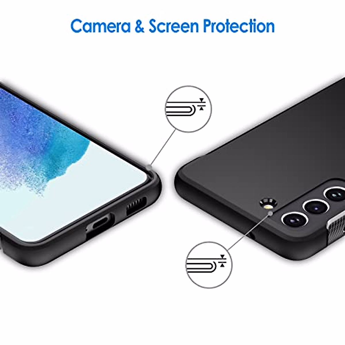 JETech Slim Fit Case Compatible with Samsung Galaxy S21 FE 5G 6.4-Inch, Thin Phone Cover with Shock-Absorption and Carbon Fiber Design (Black)