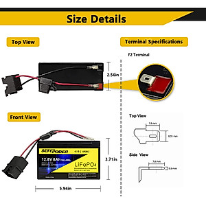 SEFEPODER Replacement Battery Compatible with Fisher Price Power Wheels 12 Volt Battery, 12V 8Ah Lifepo4 Lithium Ion Rechargeable Battery for Power Wheels Ride-On Vehicles