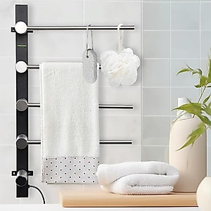 Wall Heated Towel Rack | Heated Stainless Steel Wall Mounted Towel Rack | Rapid Heating Electric Heated Towel Rack for Apartment, Home, Gym, Hotel