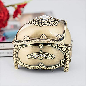 GaRcan Trinket Display Storage Creative Personality Desktop Jewelry Storage Box Collection Box Zinc Alloy Diamond Jewelry Box for Girls Ladies Women (Color : Bronze, Size : 8X6